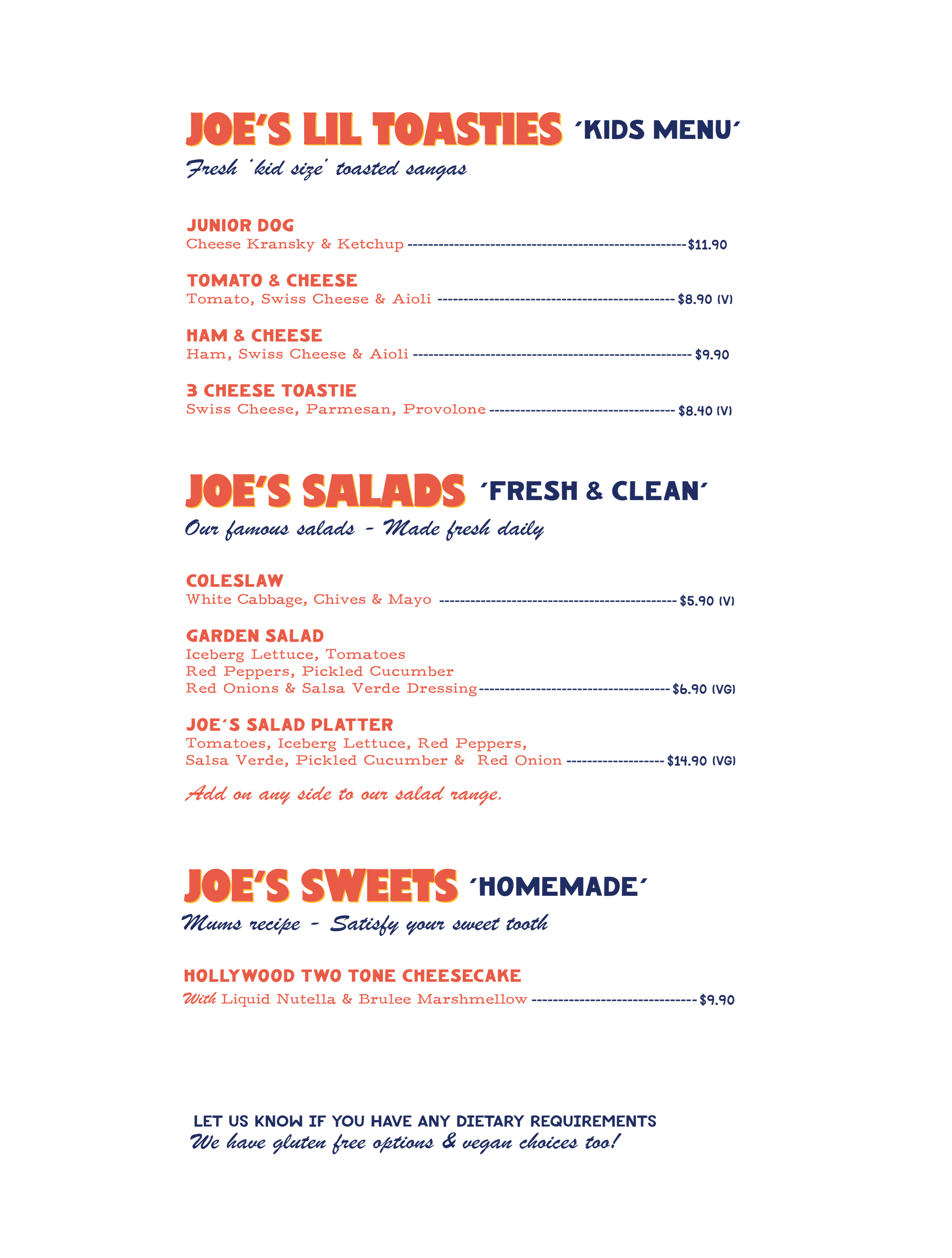 Menu – Joes Deli Official